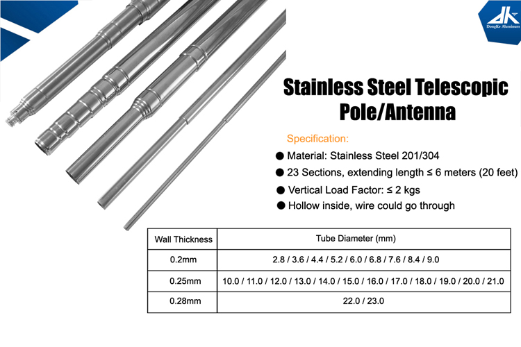 Stainless Steel Telescoping Tubing
